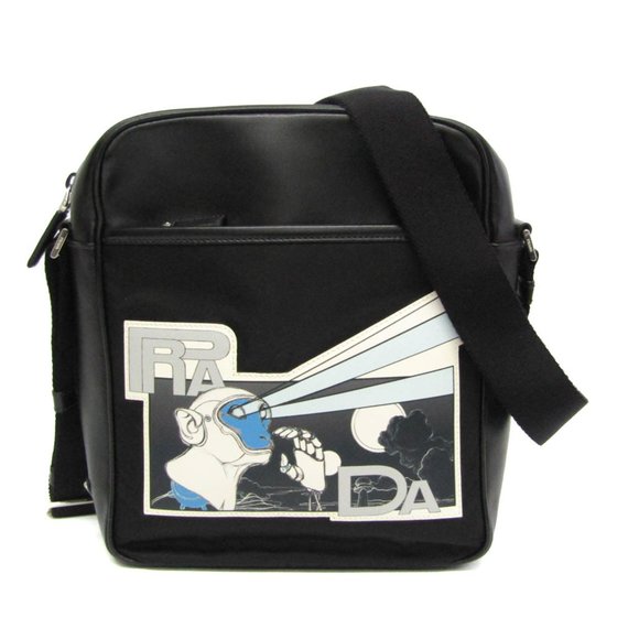 Prada | Bags | Prada Comic Art 2vh3 Womenmen Leathernylon Shoulder Bag ...